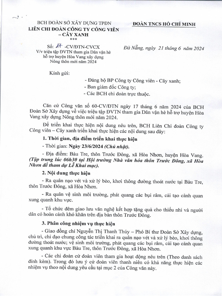 17-Cv-dtn-cvcx Dân Vận Hè 23.6.2024 | PDF
