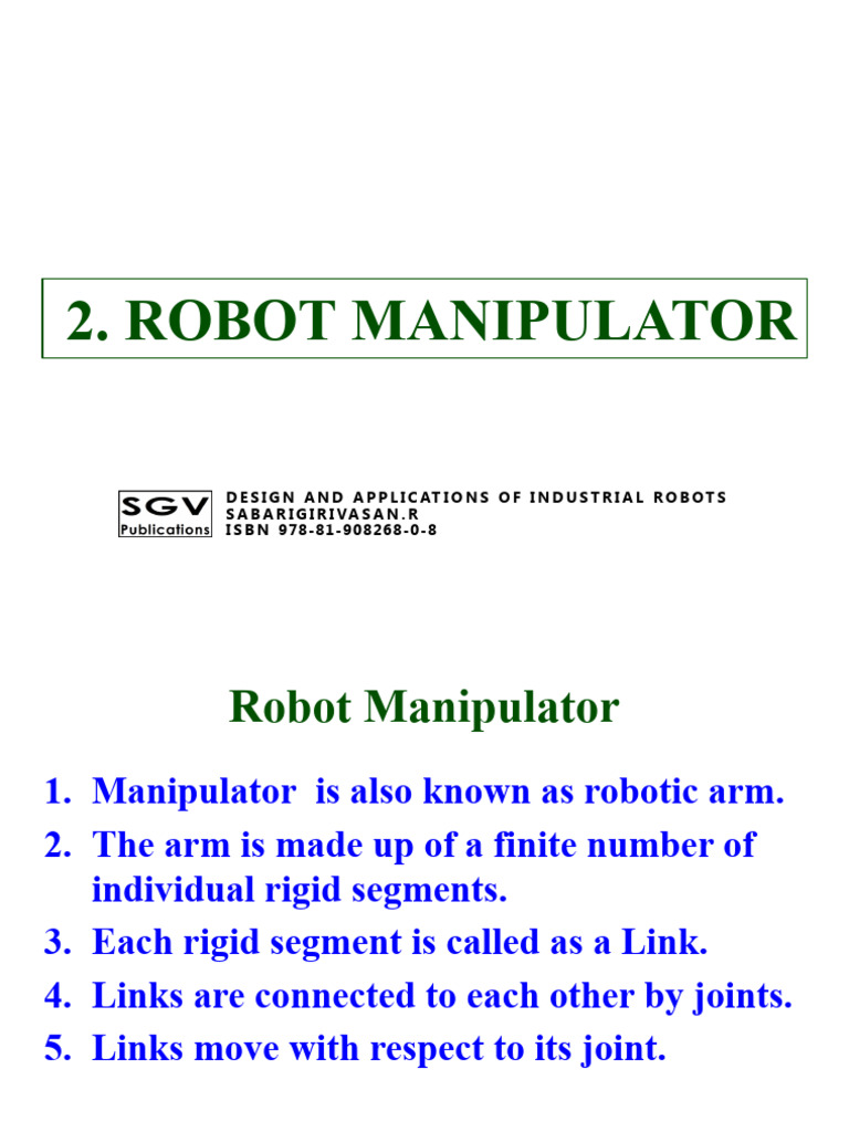 02robotmanipulator 180326043107 | PDF | Kinematics | Rotation