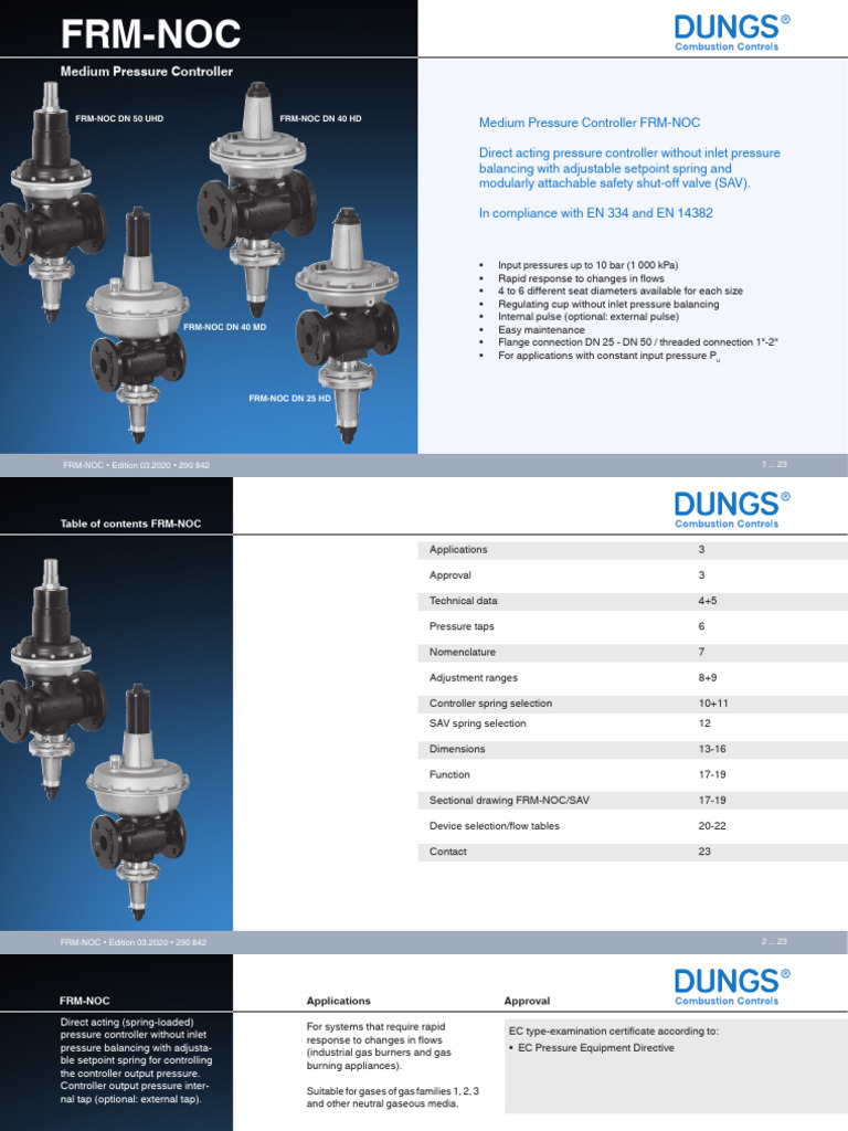 Techrite Controls Dungs Dungs FRM Noc ND Series Regulators 1568 | PDF ...
