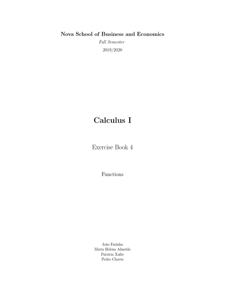 Calculus I 2019-2020 S1 Exercise Book 4-3 | PDF | Function (Mathematics) | Monotonic Function