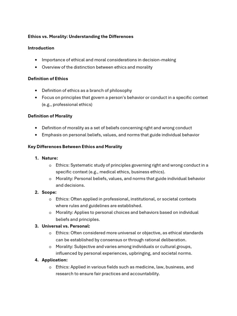 Ethics vs. Morality | PDF | Morality | Social Psychology