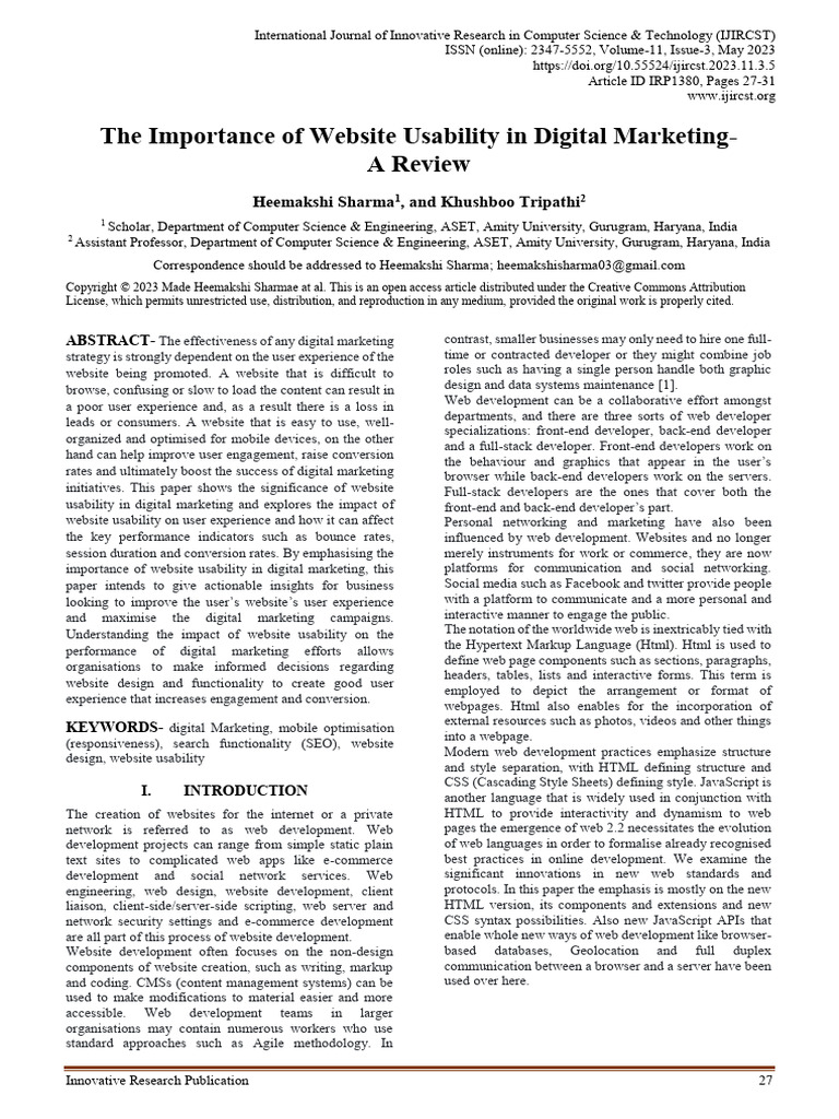 The Importance of Website Usability in Digital Mar | PDF | World Wide ...