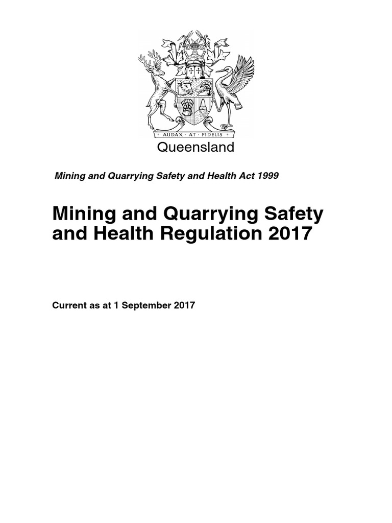 Mining & Quarrying Safety & Health Regulation 2017 | PDF | Dangerous ...