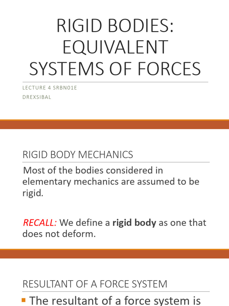 Lecture 4 Rigid Bodies | Download Free PDF | Torque | Force