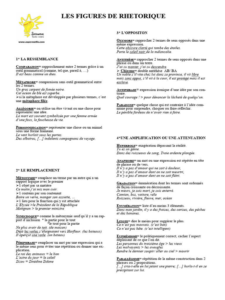 Figures de Style | PDF | Métaphore