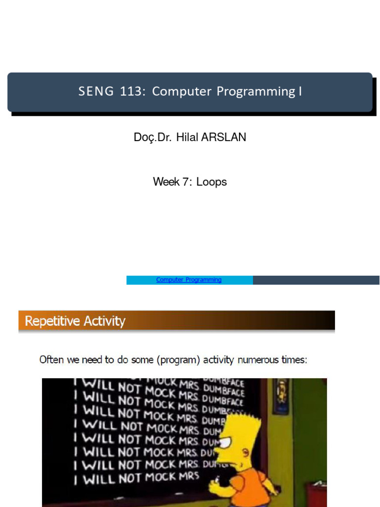 Week 7 Bfor Loop | PDF | Control Flow | Computer Science