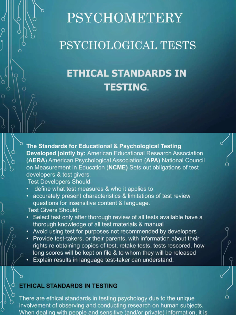 Ethical Standards in Testing. | PDF Ethical Standards in Testing. | PDF