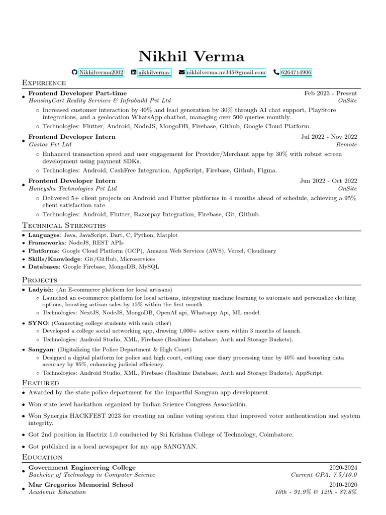 Developer Portfolio Highlights | PDF | Android (Operating System) | Cloud Computing