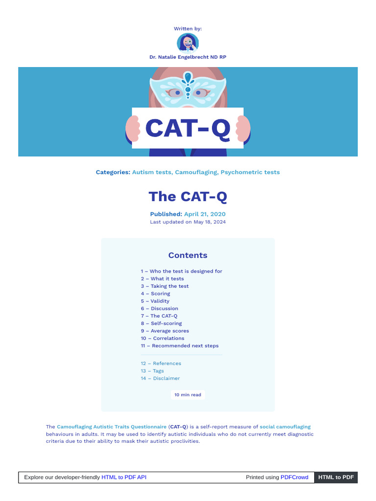 Embrace Autism Com Cat Q | PDF | Autism Spectrum | Behavioural Sciences