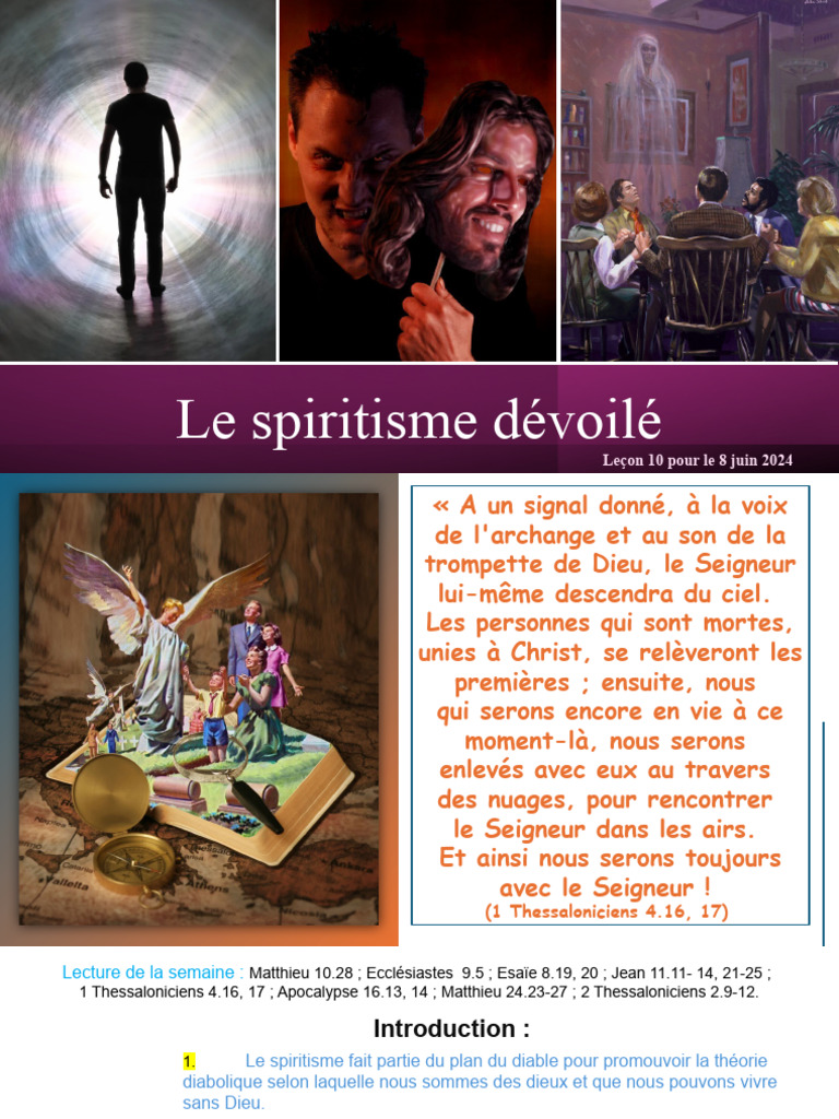Lecon 10. Le Spiritisme Dévoilé (Juin 2024) | PDF | Âme | Résurrection