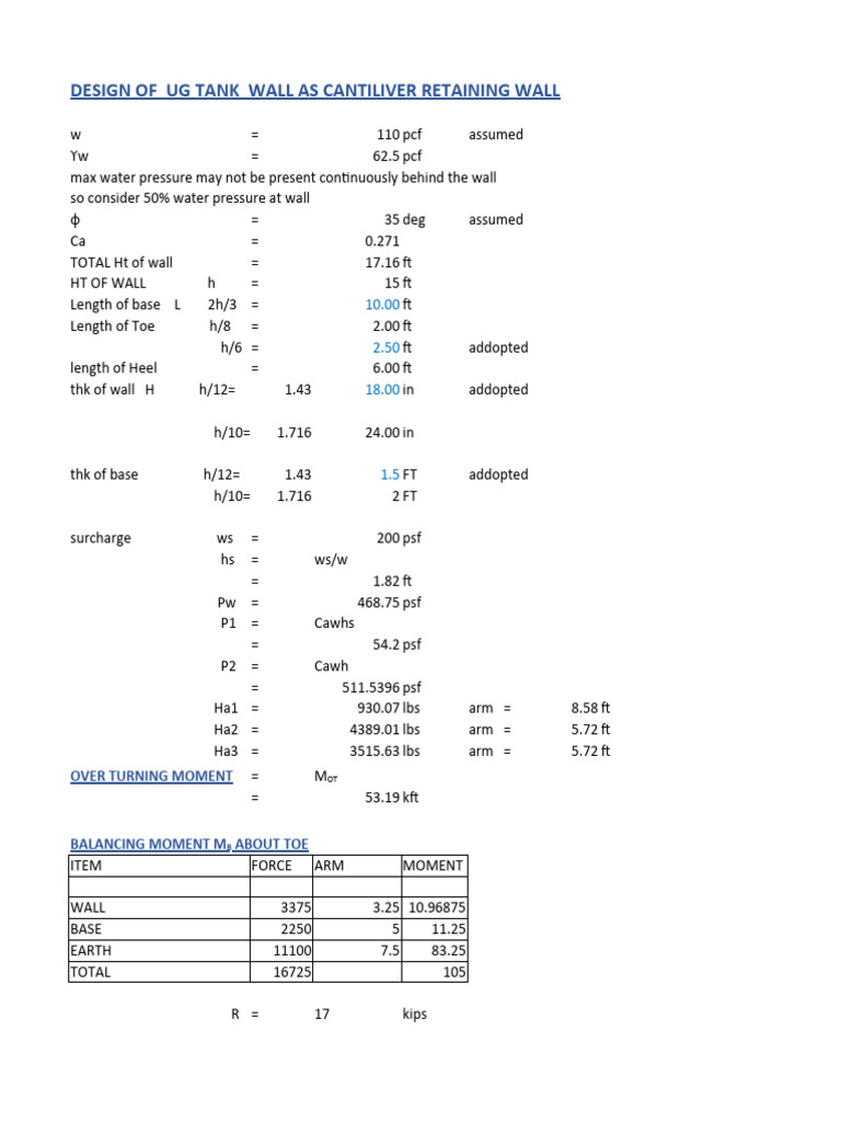 15 Ft High Retaining Wall | Download Free PDF | Continuum Mechanics ...