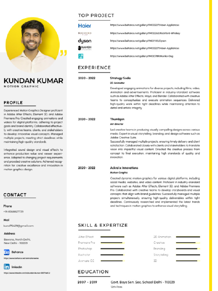Kundan (Motion Graphic Designer) | PDF