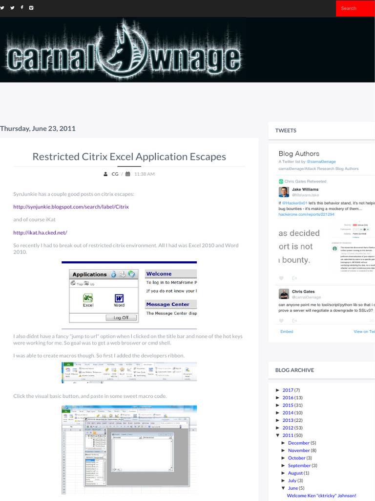 (External Pentest) - Restricted Citrix Excel Application Escapes ...