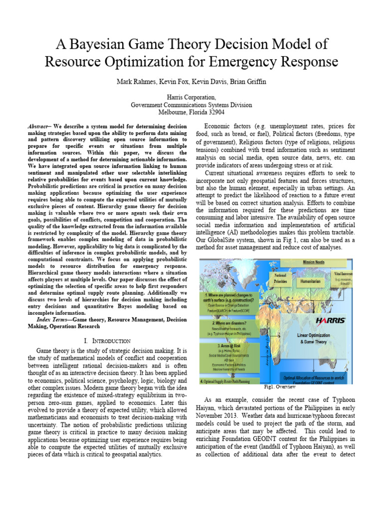 A Bayesian Game Theory Decision Model of | PDF | Game Theory ... A Bayesian Game Theory Decision Model of | PDF | Game Theory ...