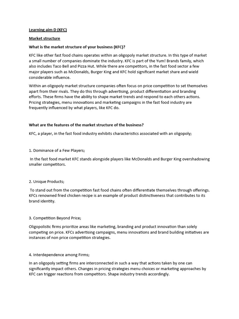 12D-AB Business Learning Aim D | PDF | Oligopoly | Pricing