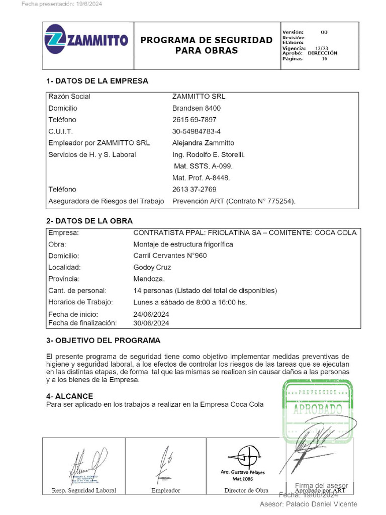 240619ProgSegCocaColaAPROBADO Comprimido | PDF