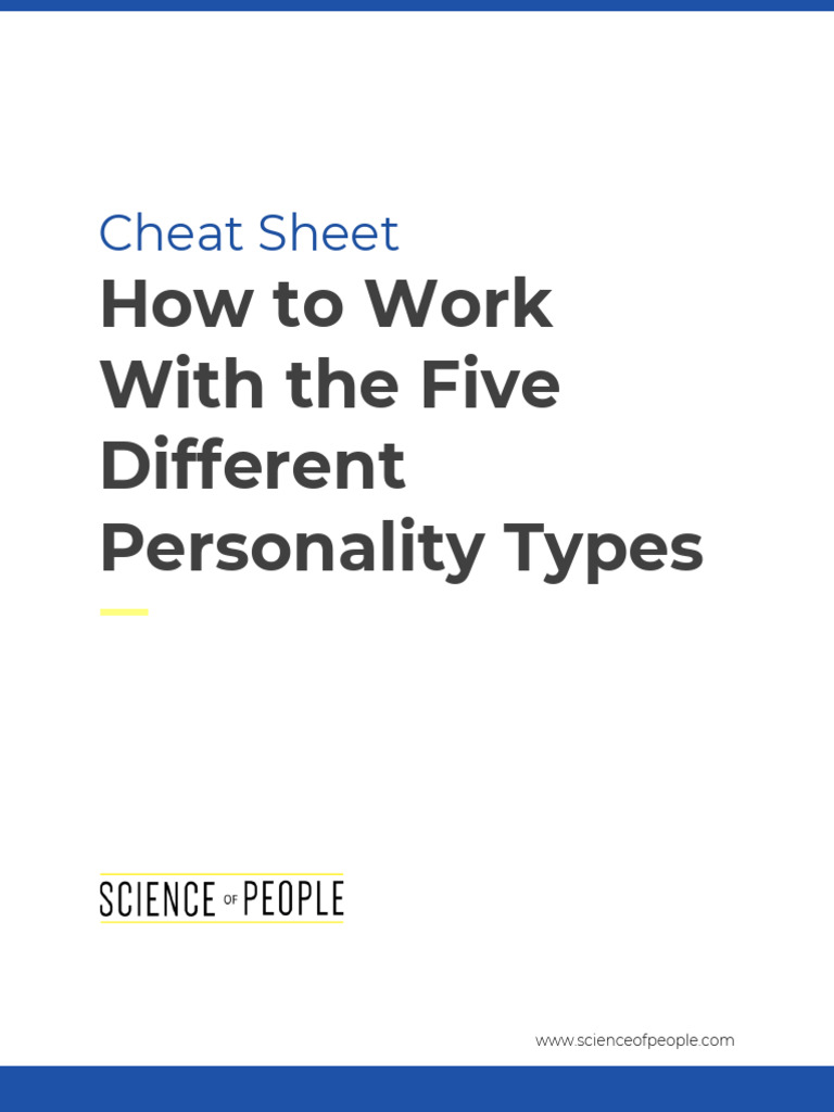 Personality Cheat Sheet | Download Free PDF | Extraversion And ...