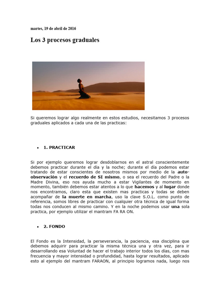 Los 3 Procesos Graduales | PDF