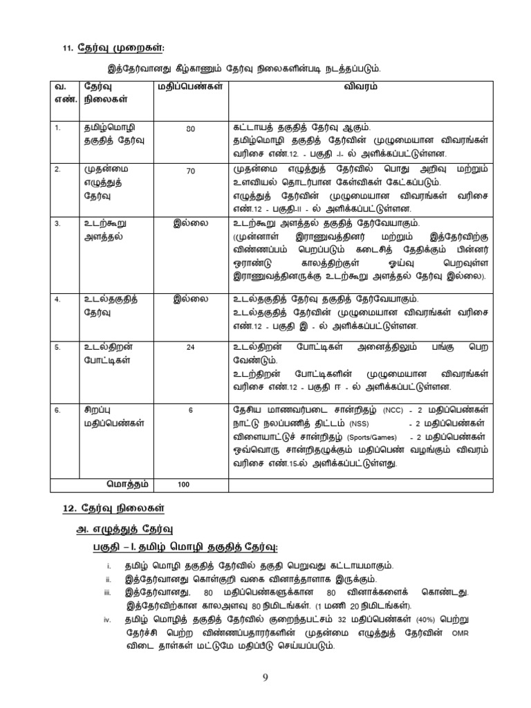 Exam Pattern For TNUSRB Constable | PDF