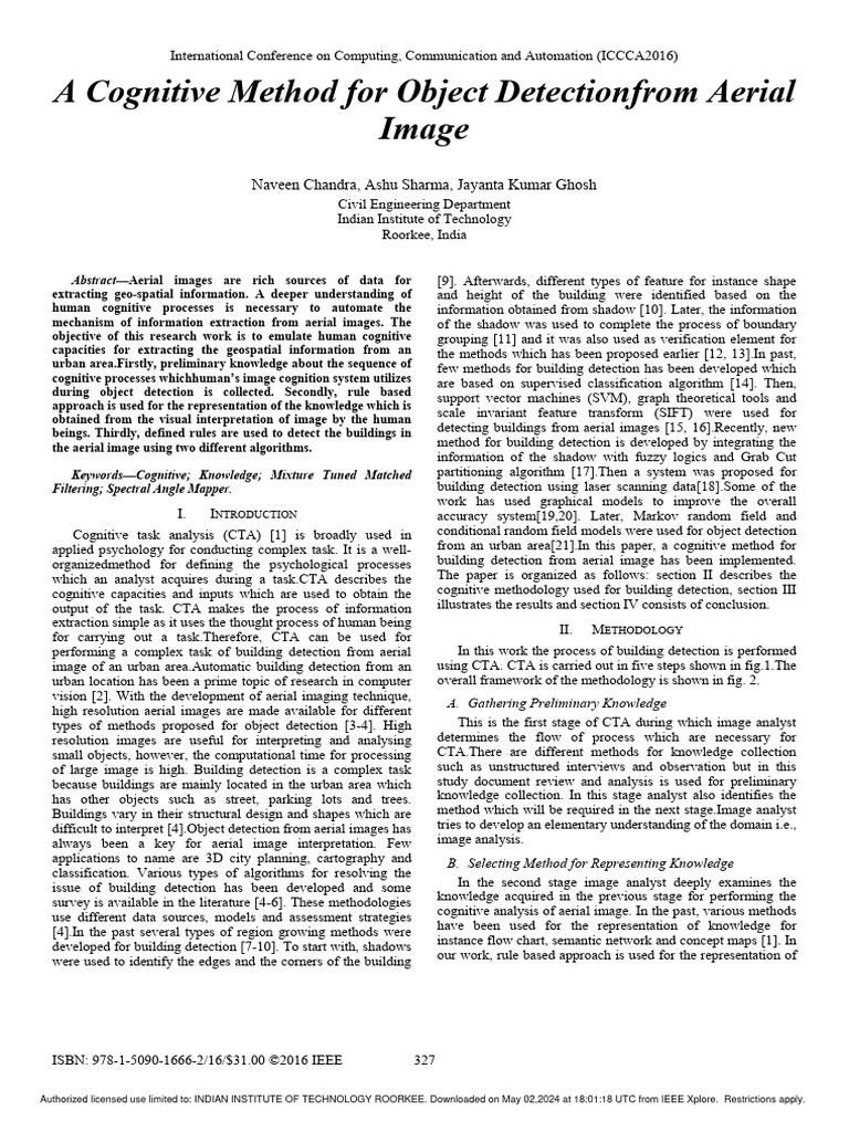 A Cognitive Method For Object Detection From Aerial Image | Download ...