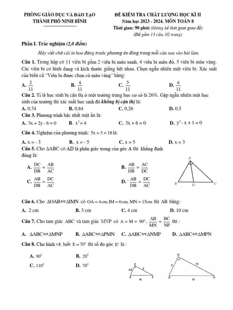 ĐỀ KTCL HK2 TOÁN-8 2023 2024 CHUẨN | PDF