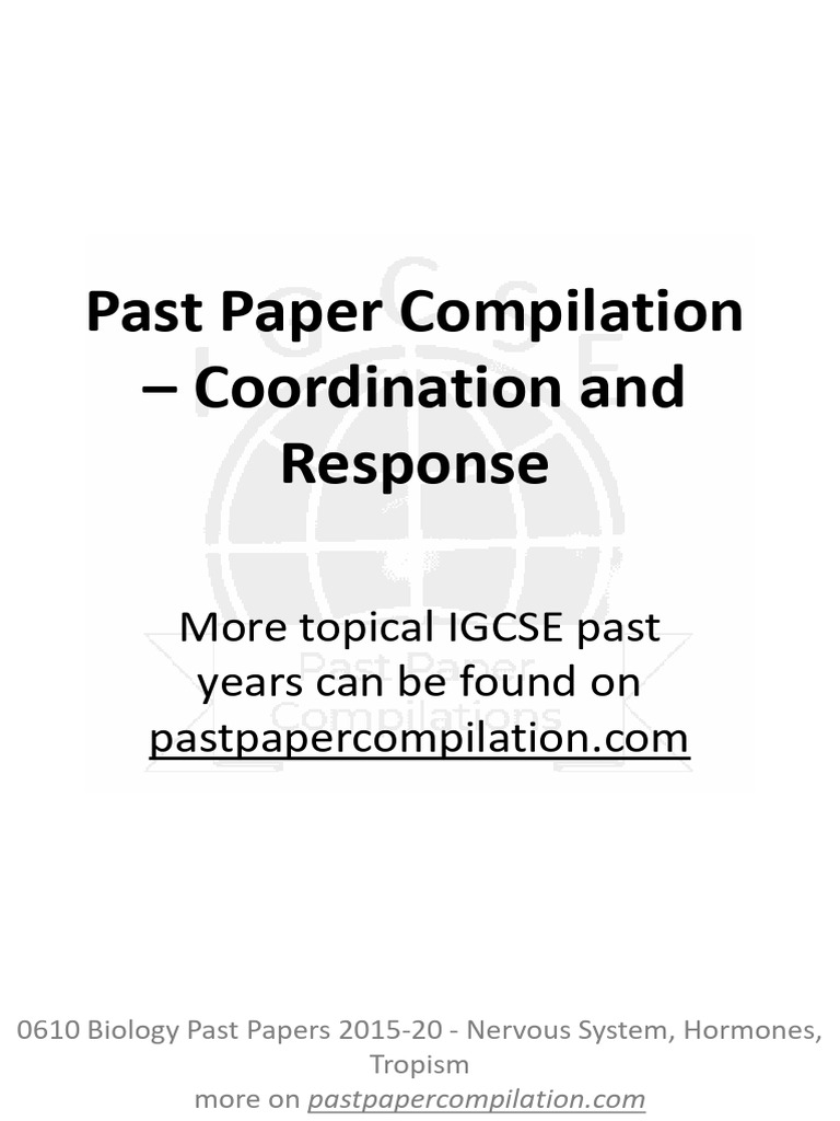 Worksheet 14 Coordinationresponse Incomplete | PDF | Neurophysiology ...