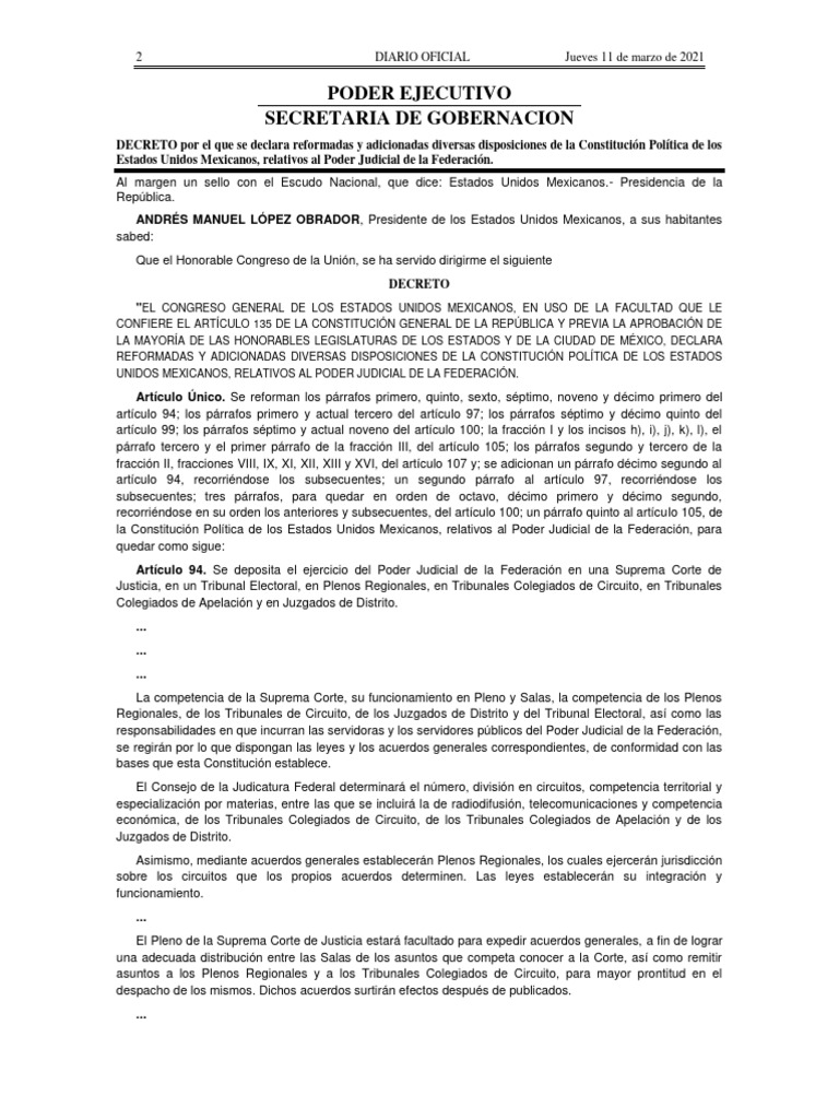 CPEUM Ref 246 11mar21 | PDF | Judicaturas | Apelación