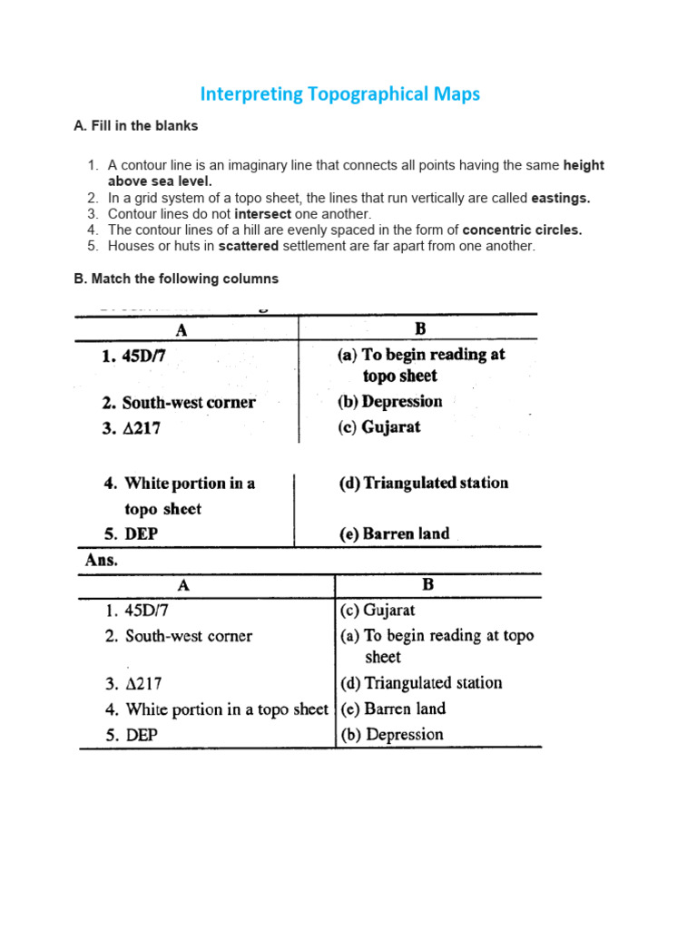 1 Interpreting Topographical Maps | PDF | Contour Line | Valley