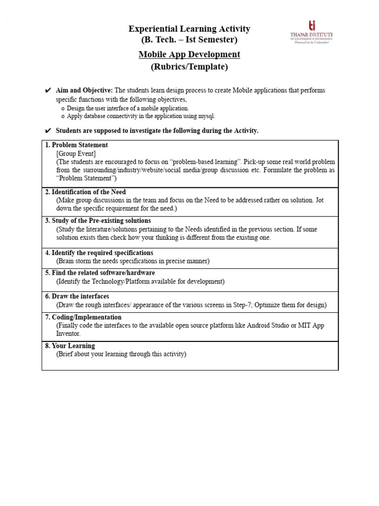 Activity Template | PDF | Career & Growth | Art