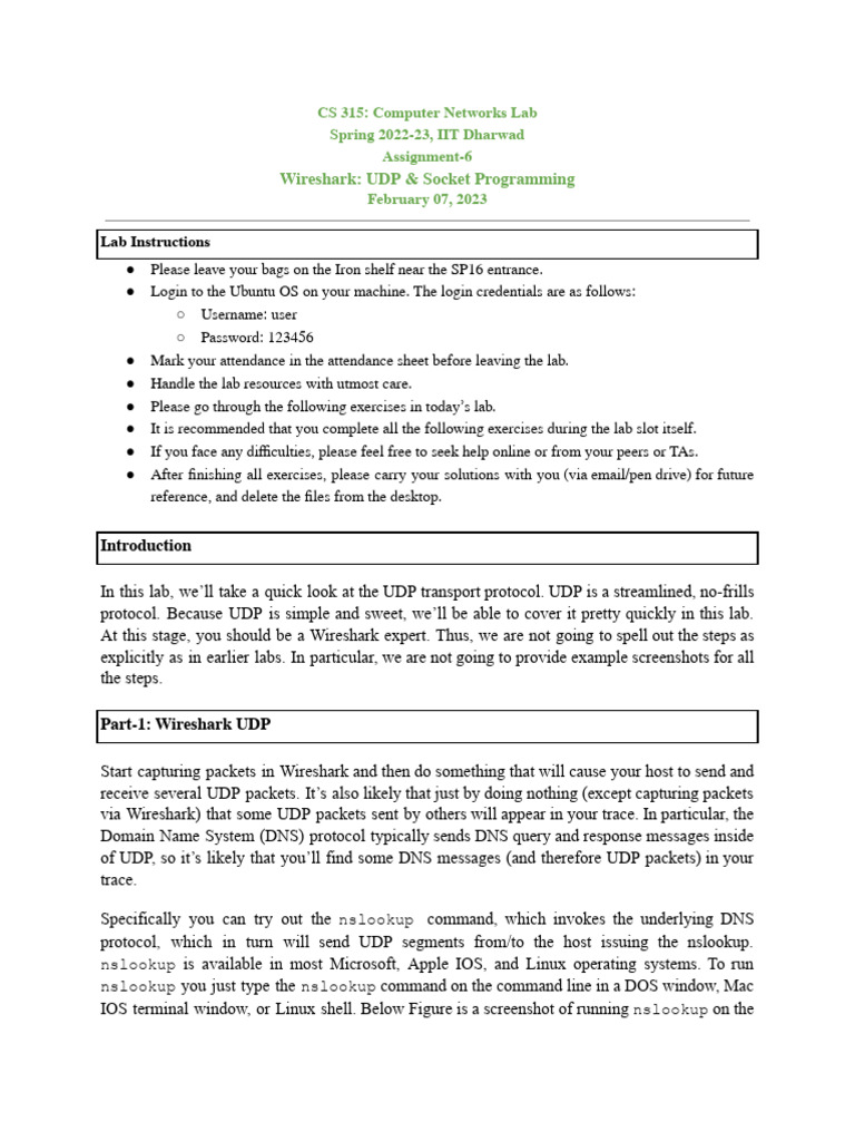 Assignment 6 Pdf Network Socket Port Computer Networking