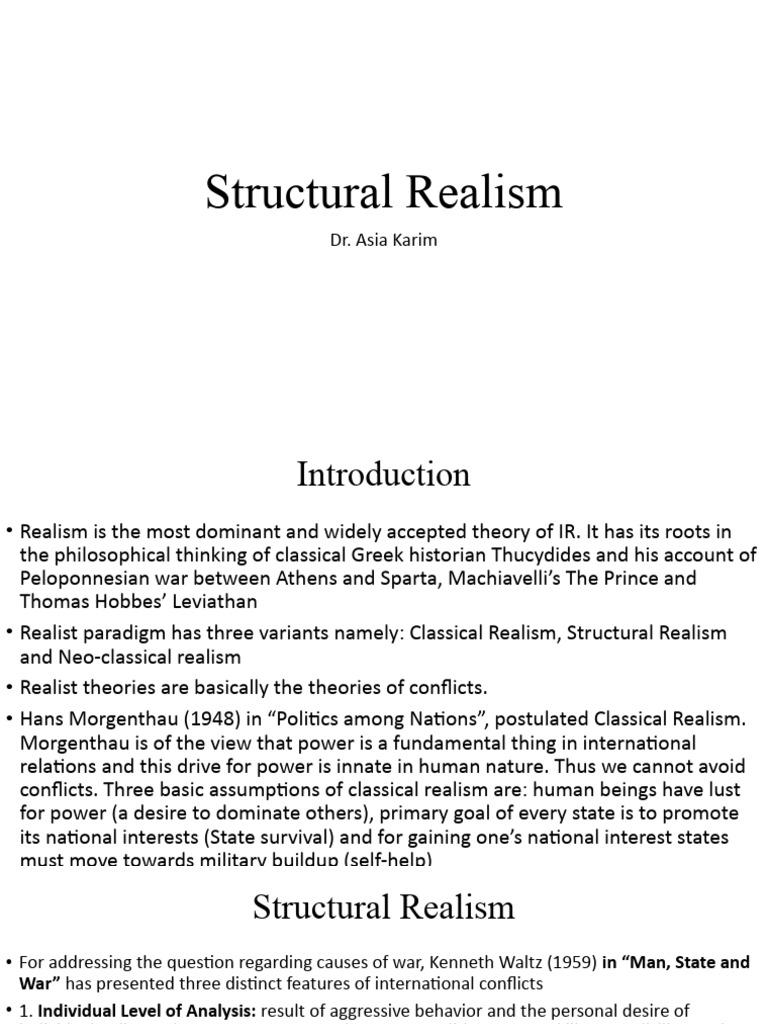 Structural Realism (1) | PDF | International Relations | Political Science