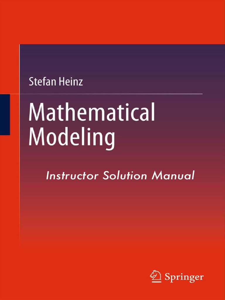 Stefan Heinz - Mathematical Modeling. Instructor Solution Manual | PDF | Estimator | Function ...