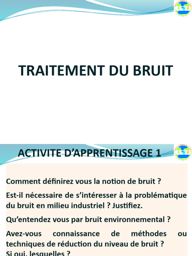 Traitement Du Bruit | PDF | Bruit | Son