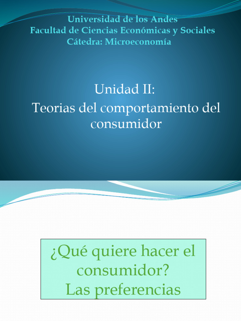 Unidad II Tema 1 Preferencias Del Consumidor | PDF | Utilidad | Utilidad marginal