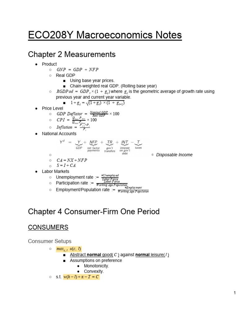 ECO208 Final Review Complete Version | PDF | Nominal Rigidity ...
