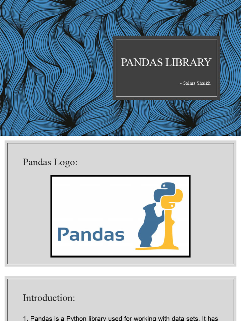 Pandas Library | PDF | Information Technology Management | Computer ... Pandas Library | PDF | Information Technology Management | Computer ...