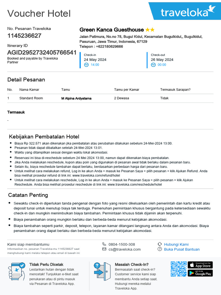 Panduan Voucher Hotel Traveloka | PDF