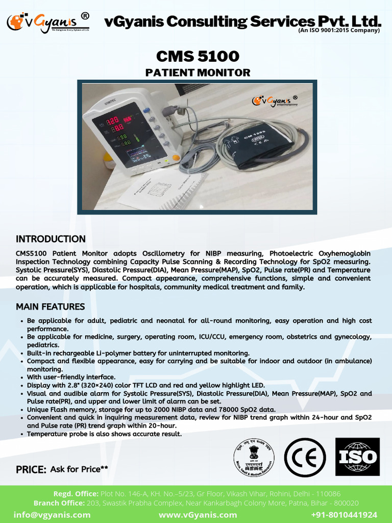 Contec CMS 5100 | PDF | Blood Pressure | Medicine