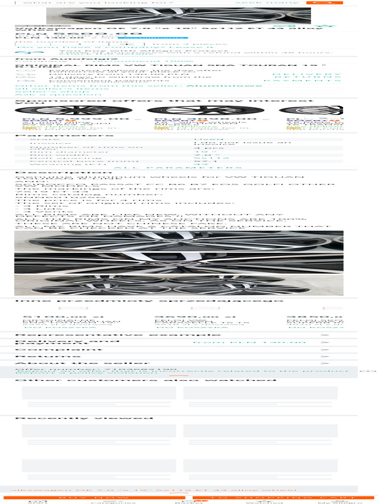 Original Rims VW Tiguan 5na Touran 19 '' R-Line F | PDF | Business