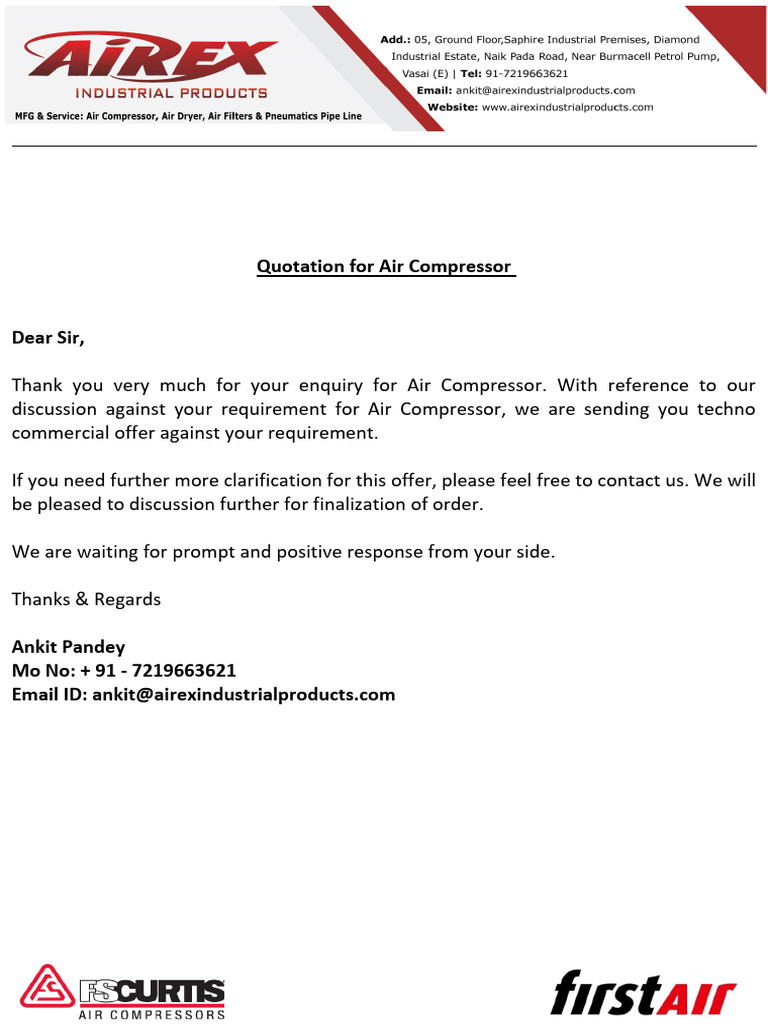 Offer For 7.5 HP Air-Marshal - Aagam - Apparels | PDF | Valve ...