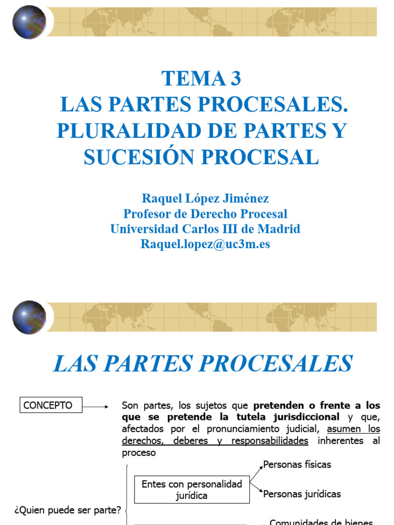 TEMA 3.- LAS PARTES PROCESALES. SUCESION PROCESAL | Descargar gratis ...