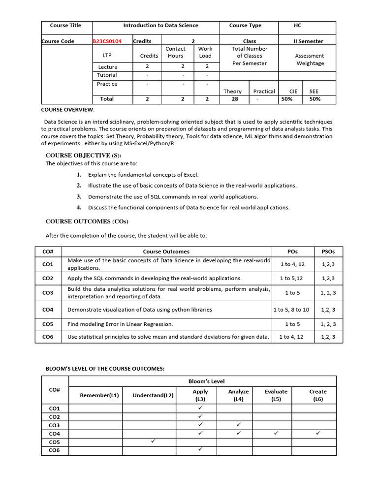 IDS syllabus copy | PDF | Machine Learning | Regression Analysis