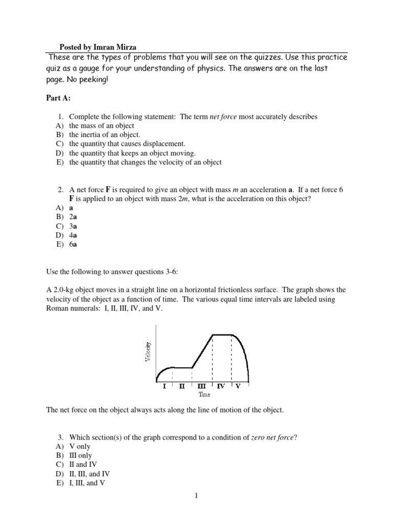 MCQ Practice Quiz 2 | PDF | Force | Friction