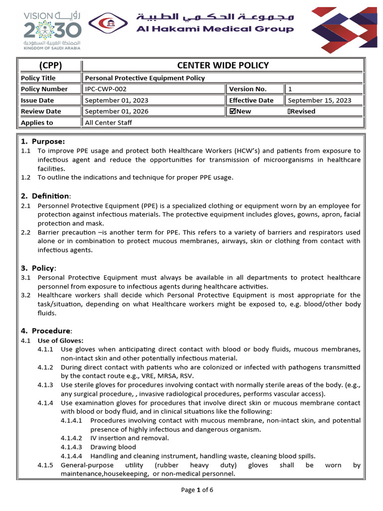 Personal Protective Equipment Guidelines | PDF | Personal Protective ...
