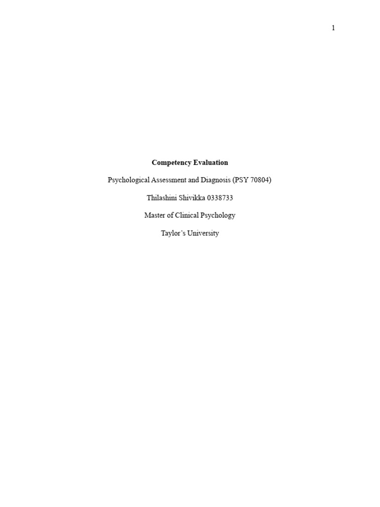PAD Competency Evaluation | PDF | Autism Spectrum | Mental Disorder