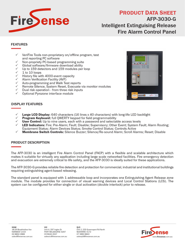 AFP-3030-G Intelligent Extinguising Release Fire Alarm Control Panel ...