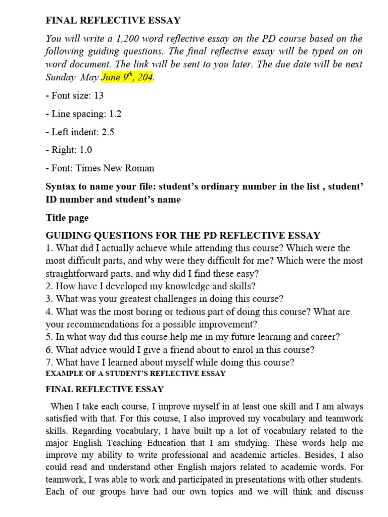 Reflective Essay | PDF | Teachers | Knowledge