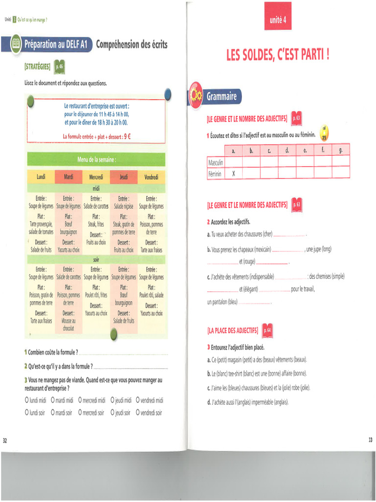 Unité 4 - Edito A1, Didier Fle, Cahier D'activités | PDF