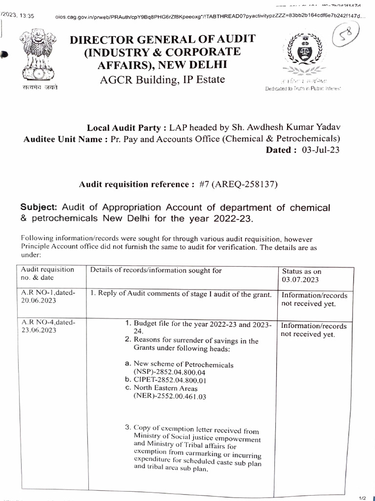 Requisition 7 Appropriation | PDF