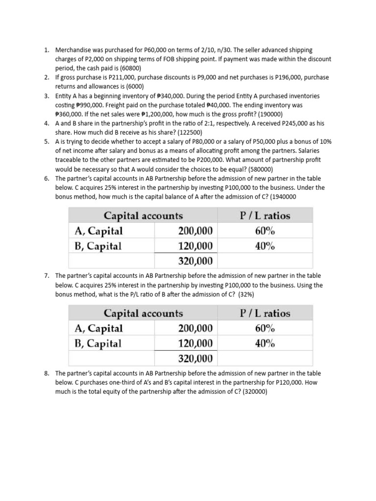 Far Sample Problems | PDF | Dividend | Treasury Stock